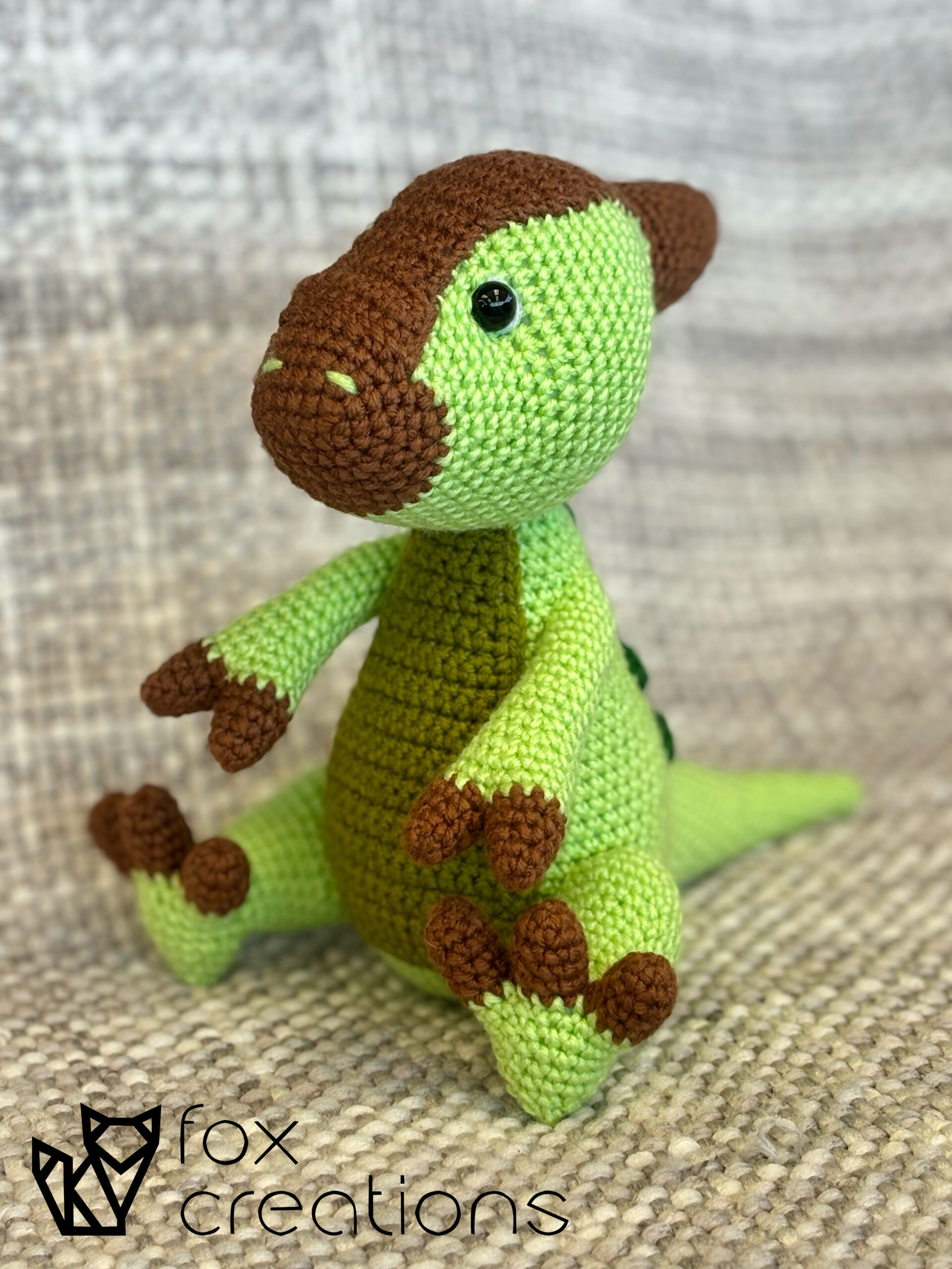 Paralophosaurus Dinosaur Crochet Plushie - Fox Creations